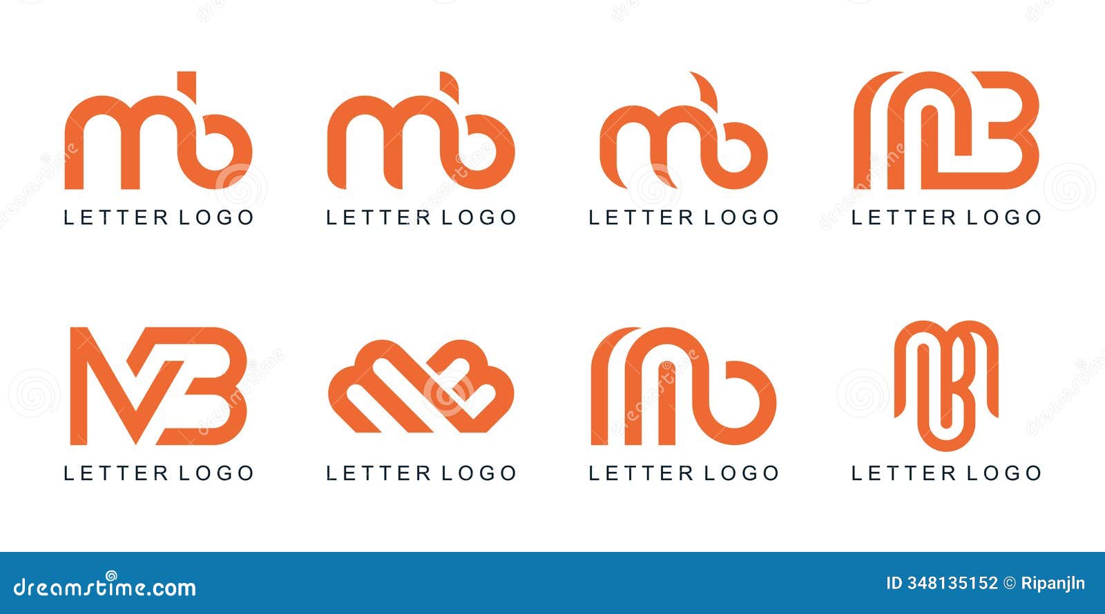 Set of Collection Letter MB Logo Design, Creative Graphic Icon Vector ...