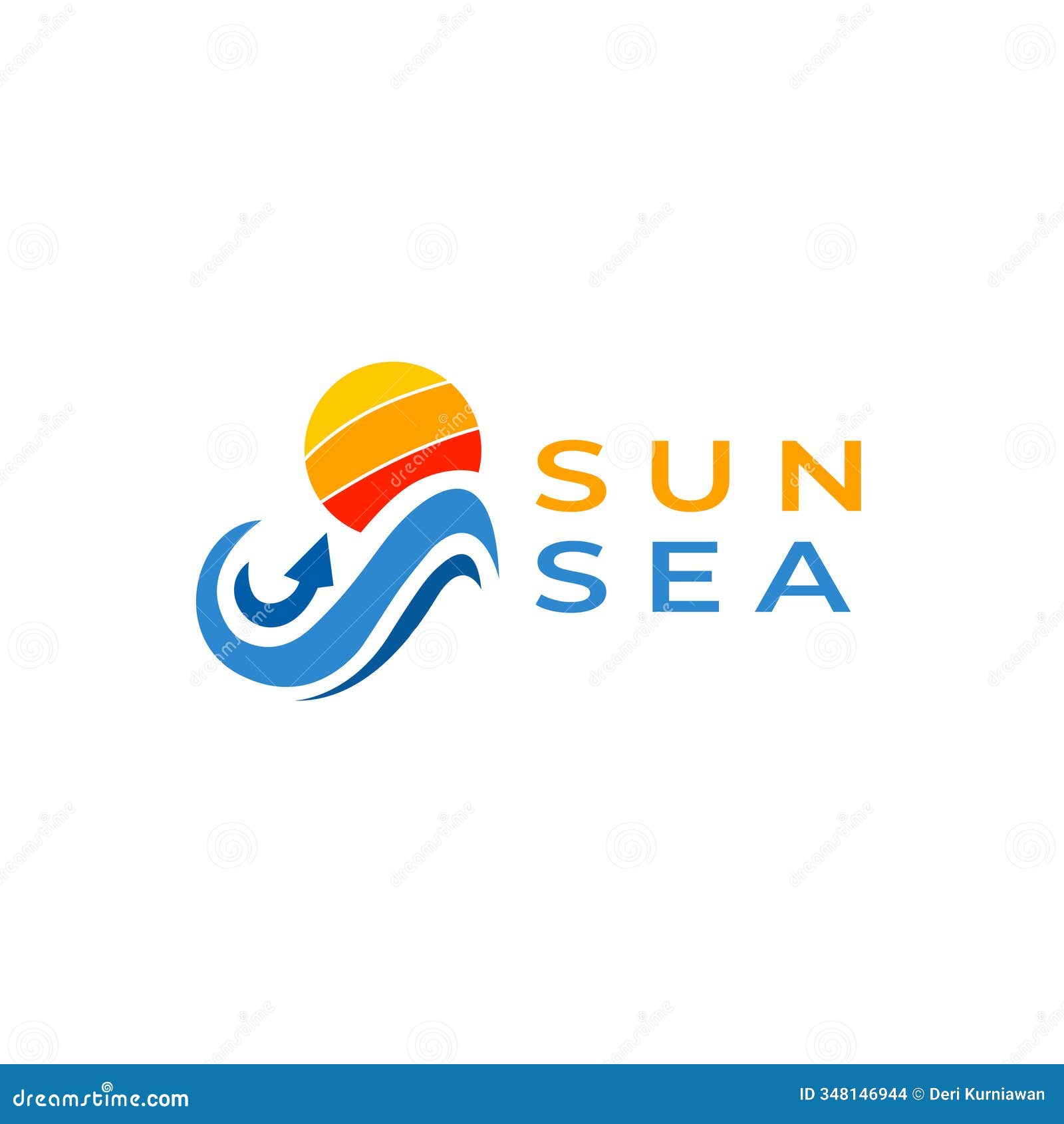 Sun Sea Logo Template Design Stock Vector - Illustration of template ...