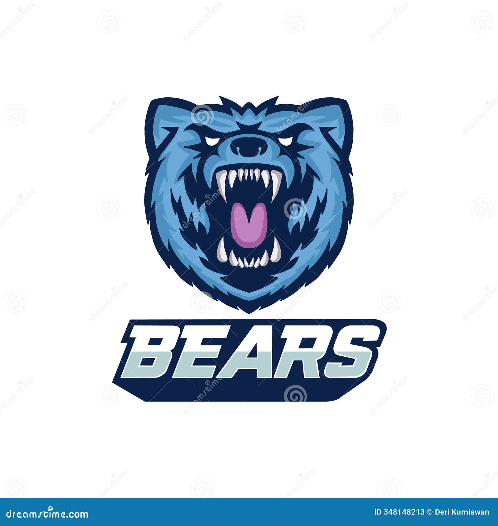 Bears Strong Head Mascot Logo Design Stock Illustration - Illustration ...
