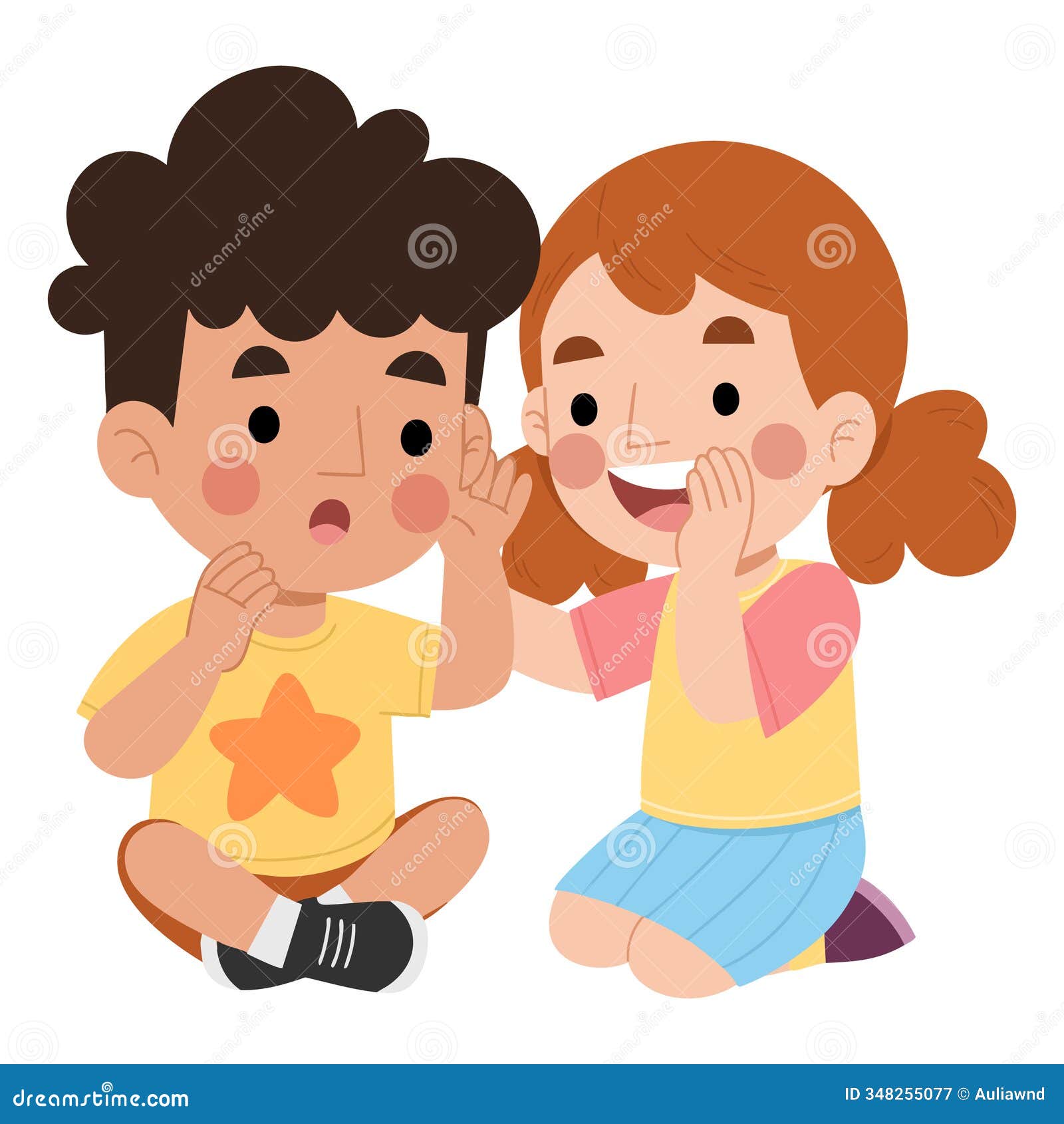 Kids Telling Time, Cartoon Illustration | CartoonDealer.com #197485977