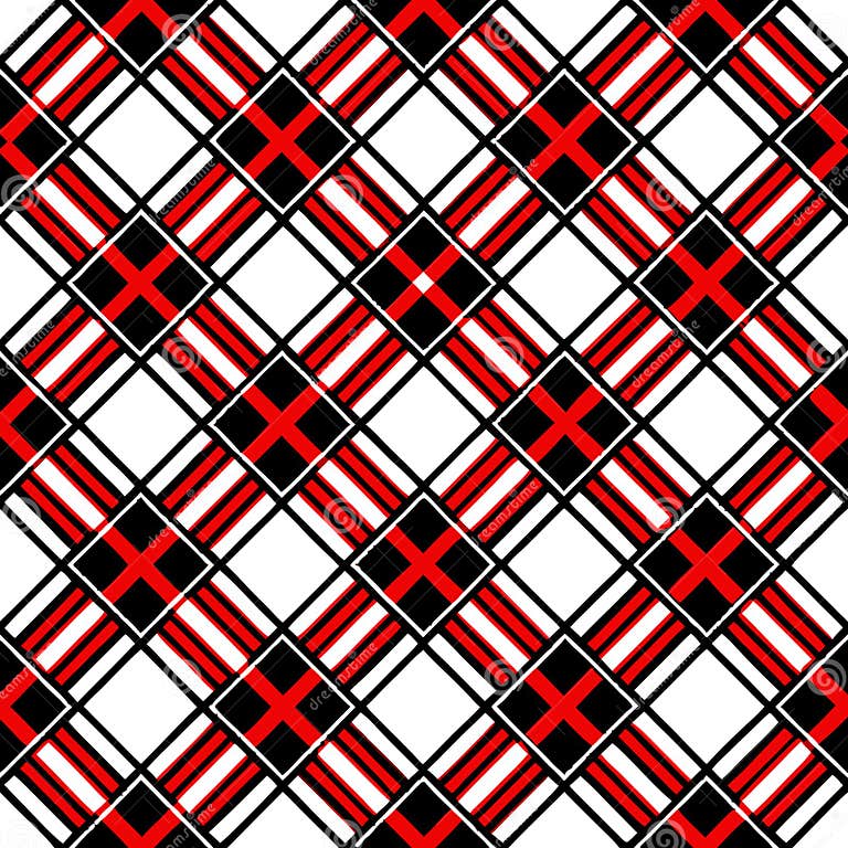 Geometric White Black Red Square Pattern Vector Design Stock ...