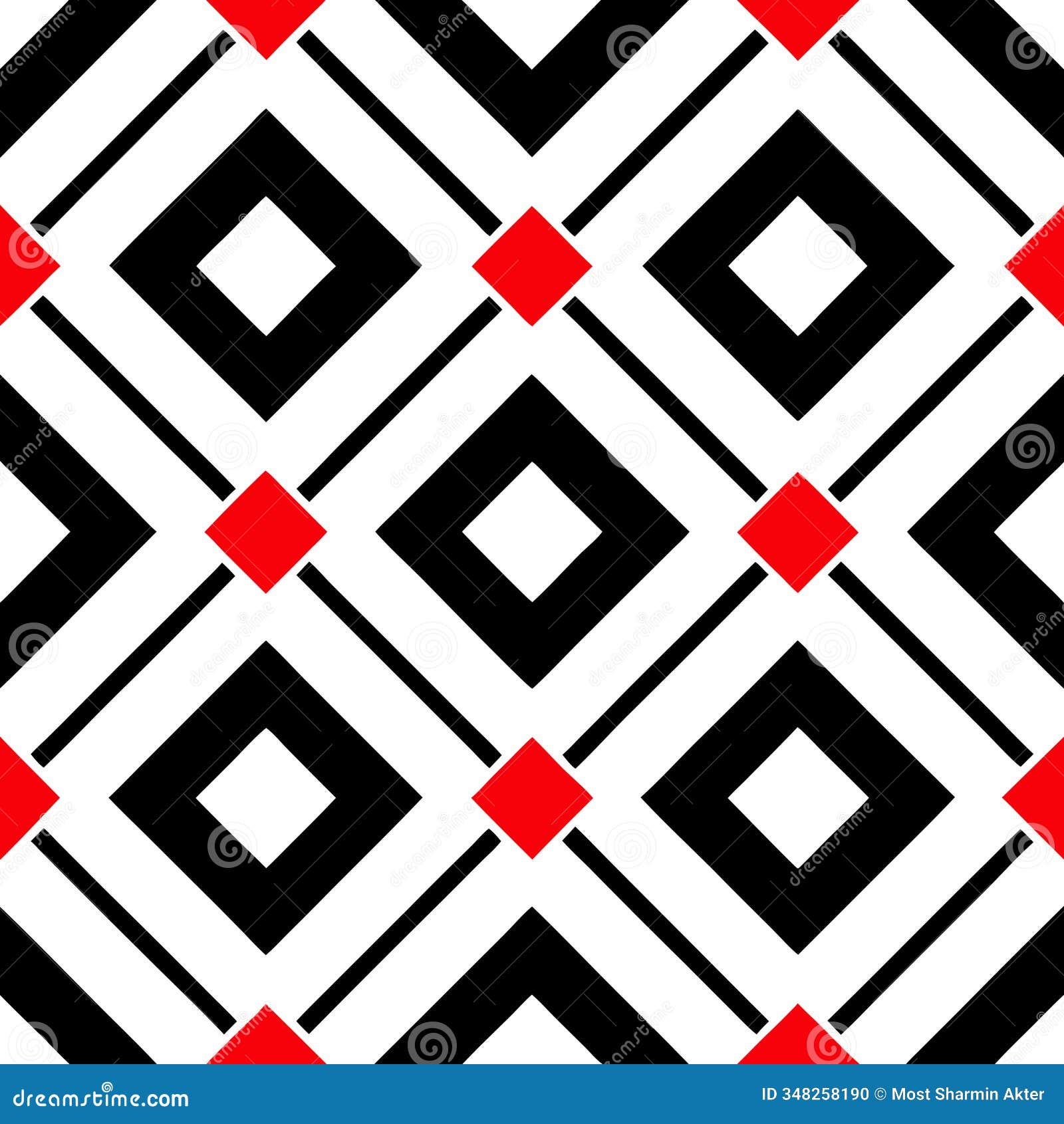 Geometric White Black Red Square Pattern Vector Design Stock ...