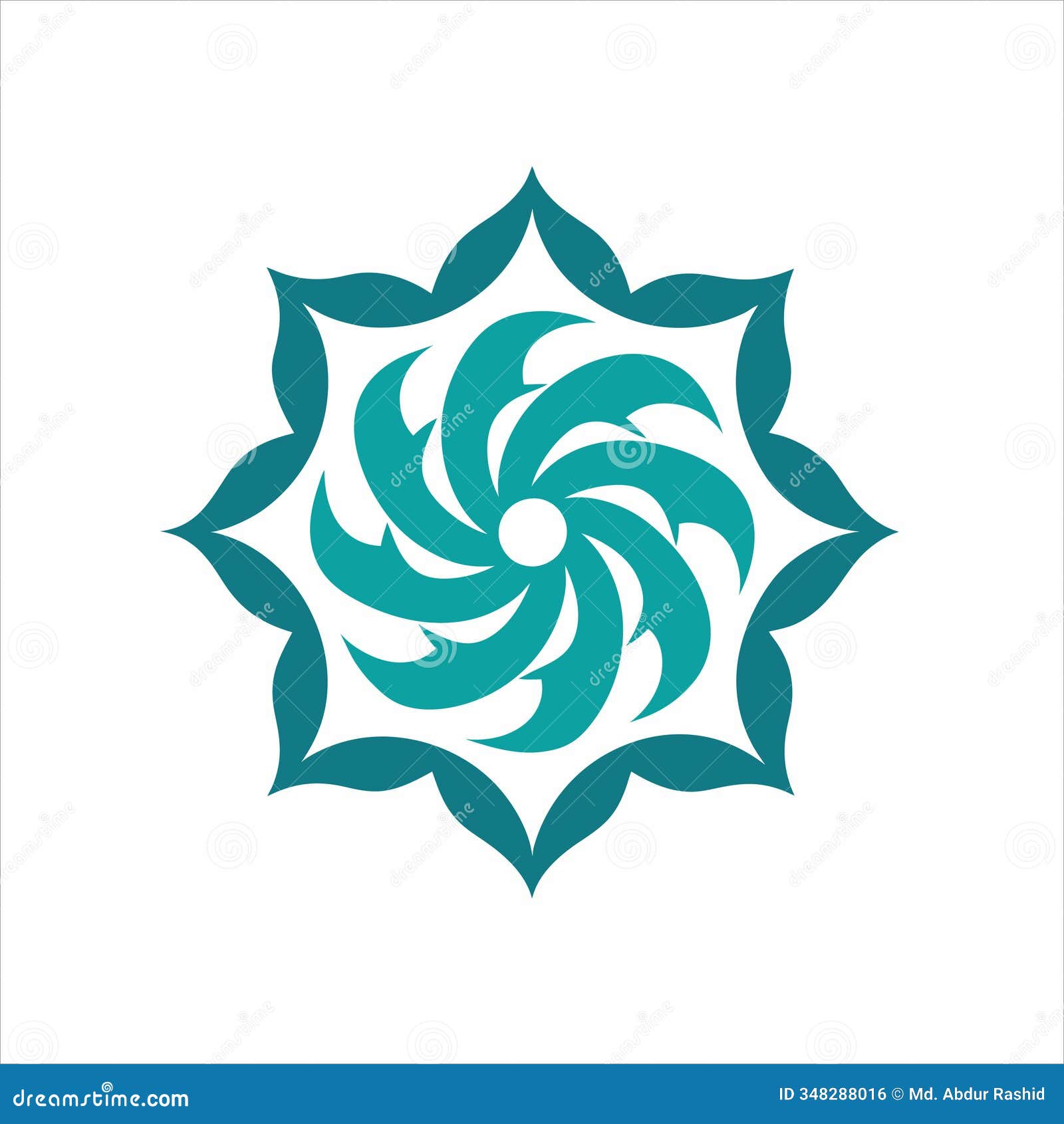 Wave Pattern Mandala Vector Icon Logo Design Stock Illustration ...