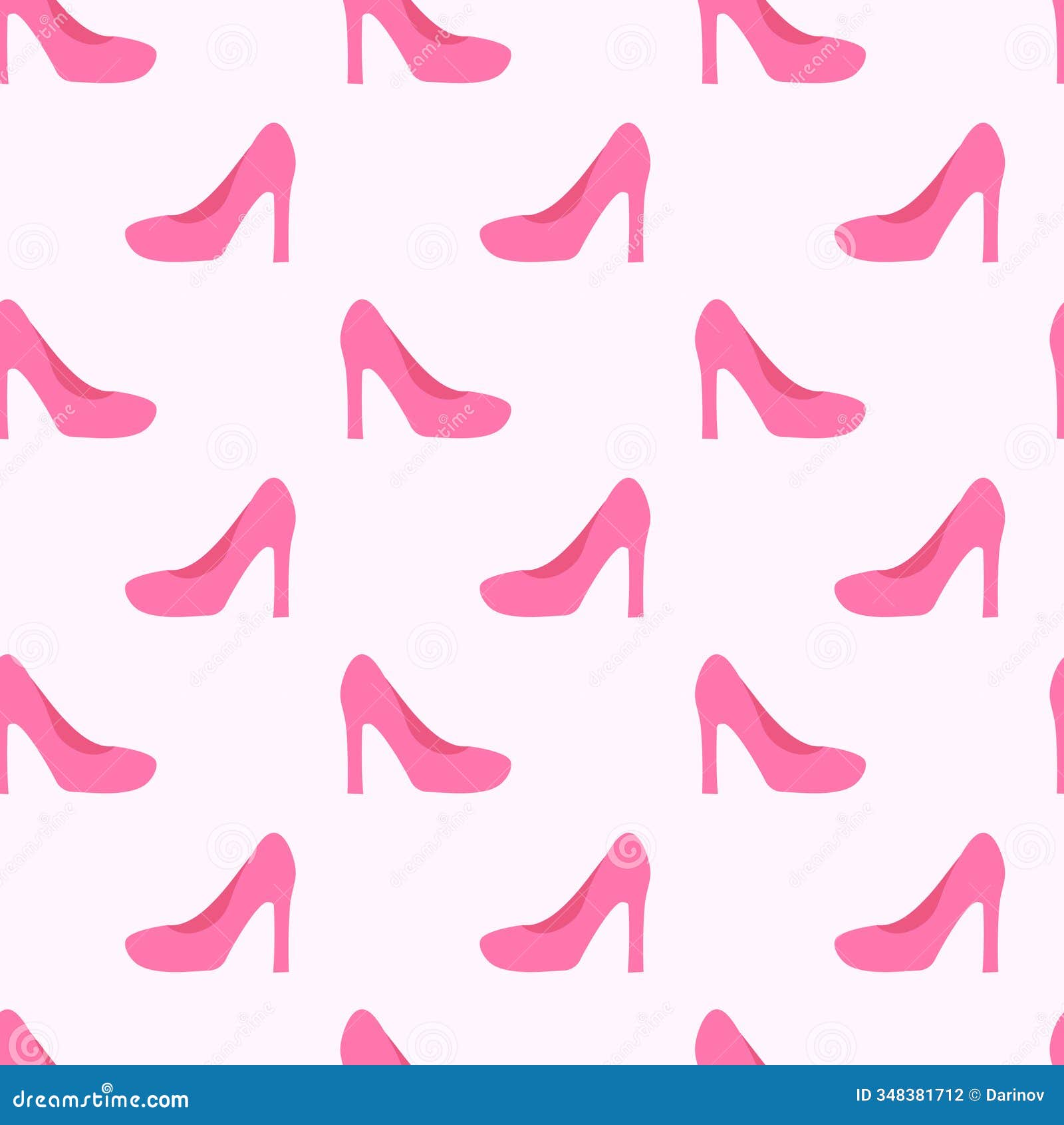 Seamless Pattern with Pink Heel Shoes. Vector Flat Illustration. Stock ...