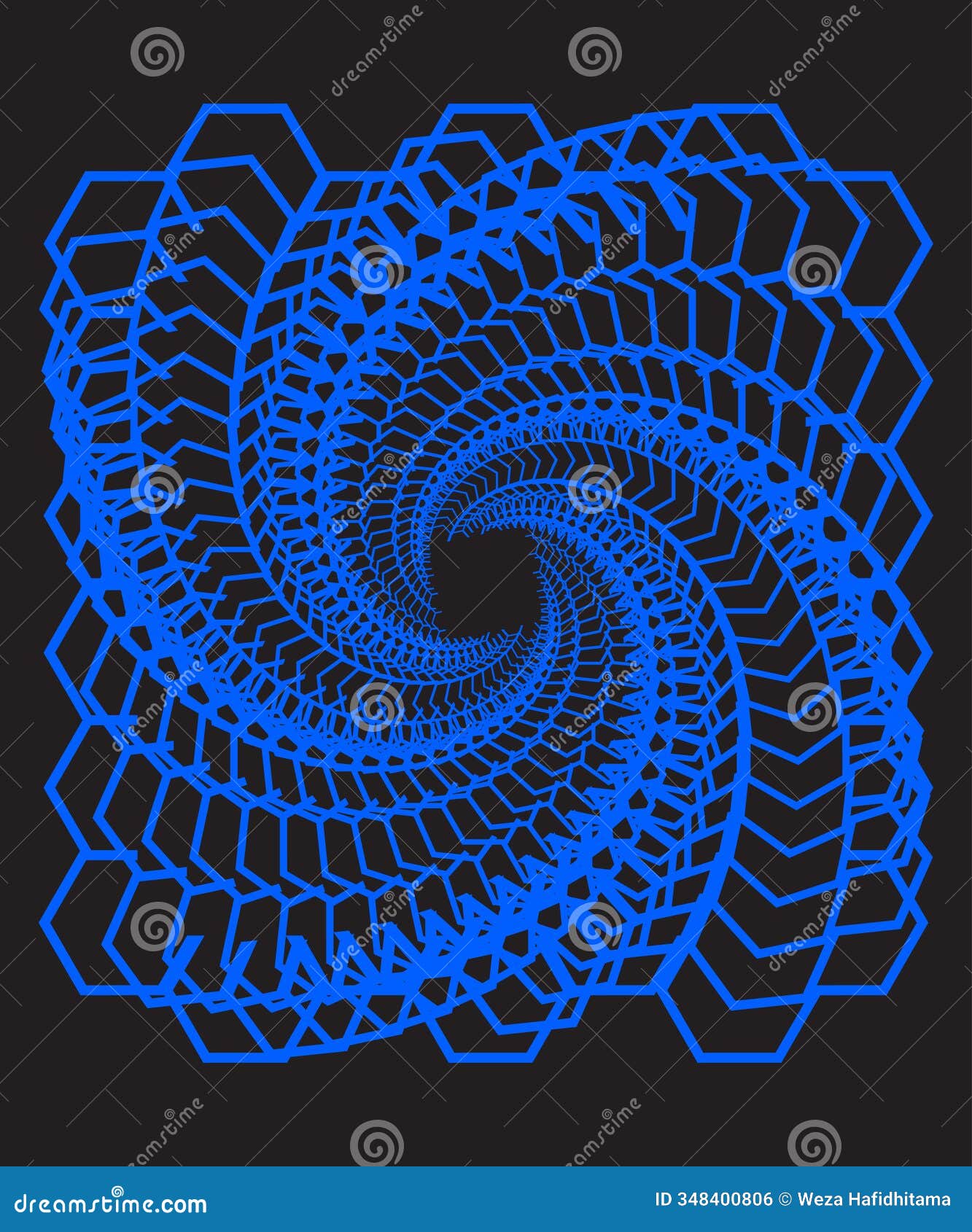 Bright Blue Spiral Web Pattern Stock Illustration - Illustration of ...