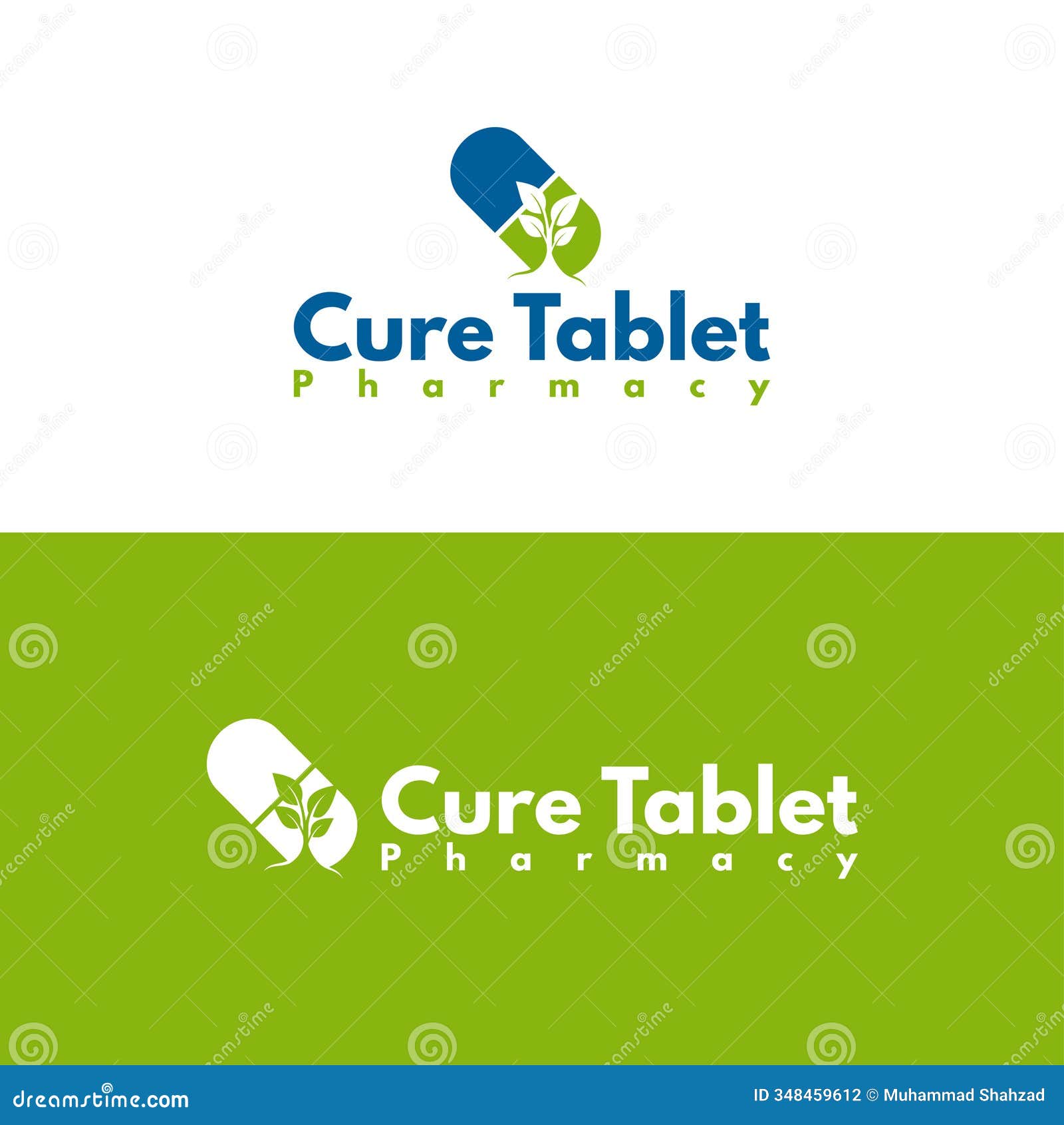 Cure Tablet Logo Design in Vector Template Stock Vector - Illustration ...