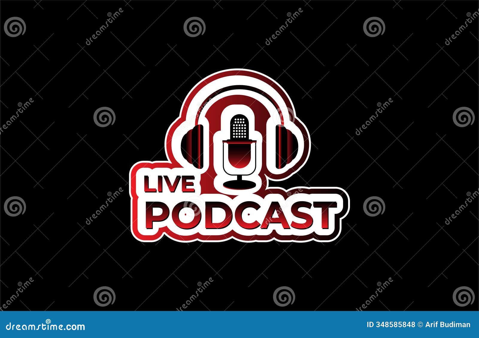 Red Gradient Podcast Live Symbol Stock Illustration - Illustration of ...