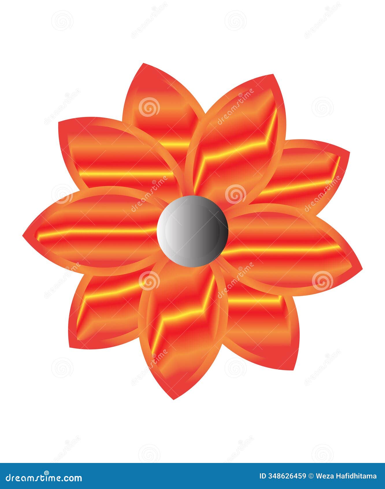 Vibrant Orange Gradient Flower Design Stock Illustration - Illustration ...
