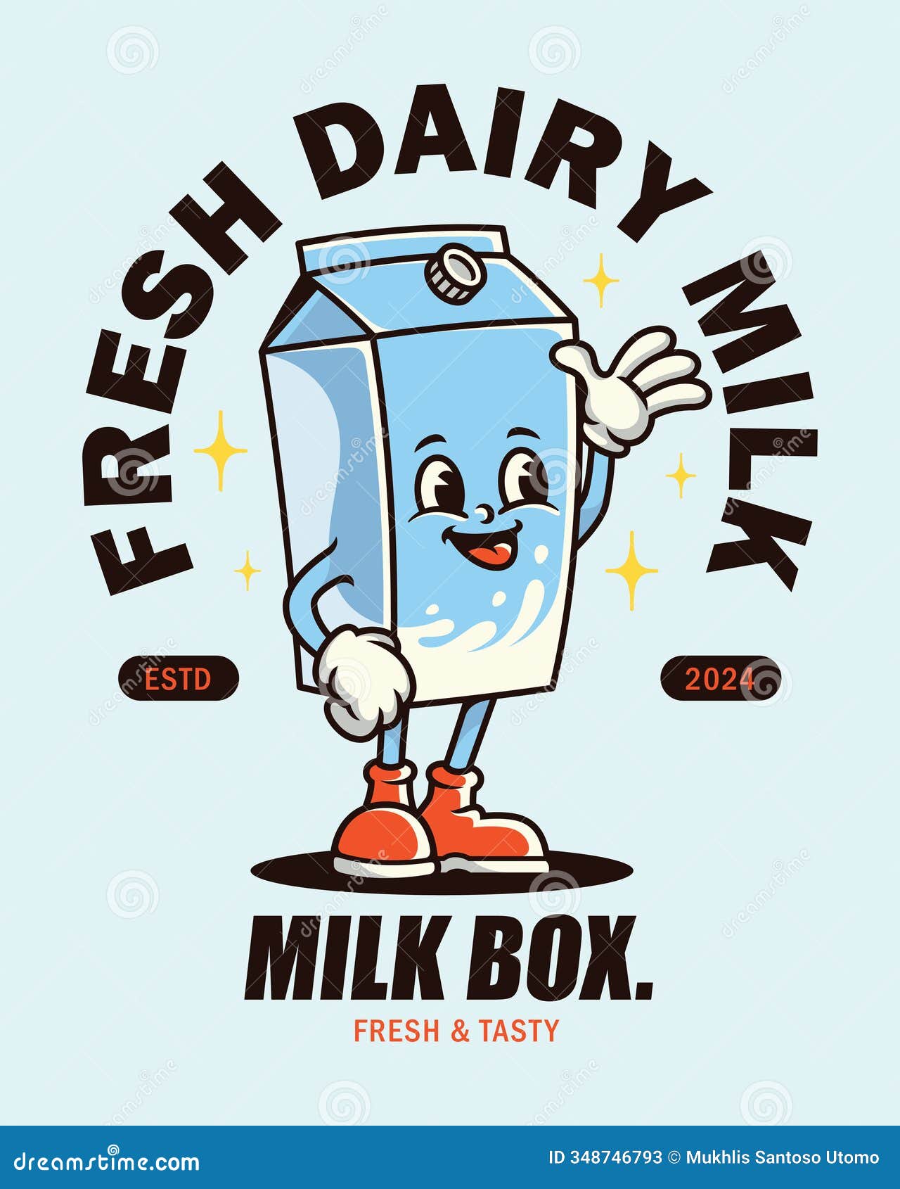 Cute and Adorable Milk Box Cartoon Character Design Stock Illustration ...