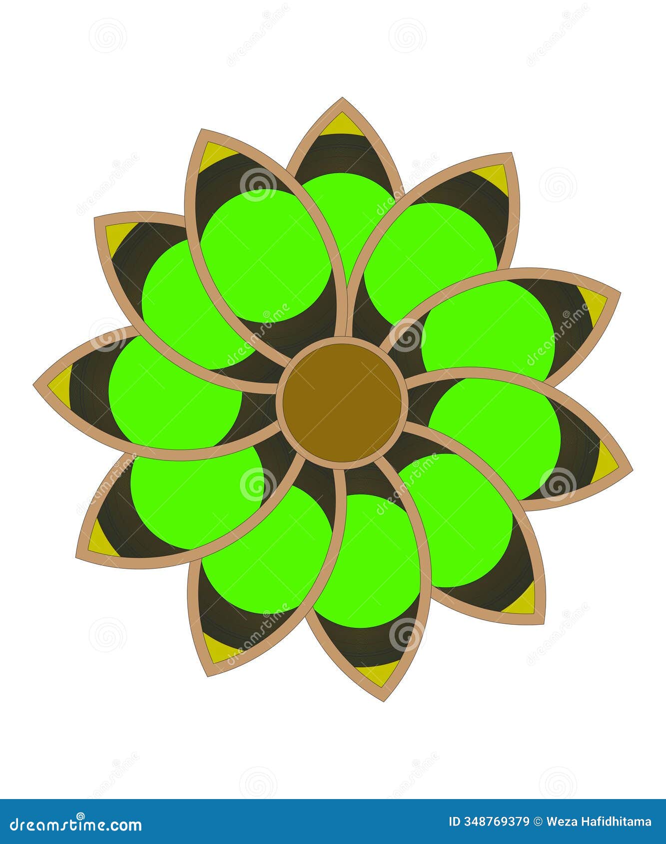 Gren and Black Contrast Flower Stock Illustration - Illustration of ...