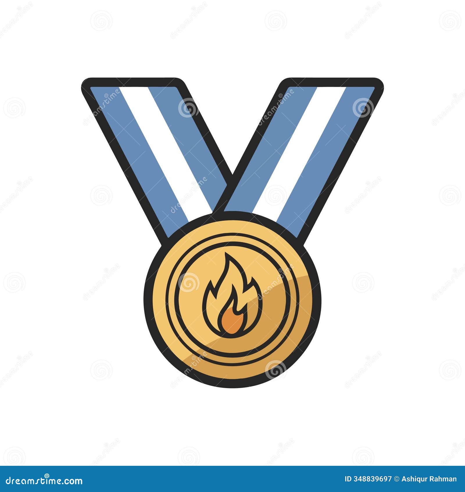 Medal with Ribbon Vector Art Illustration White Background Stock ...