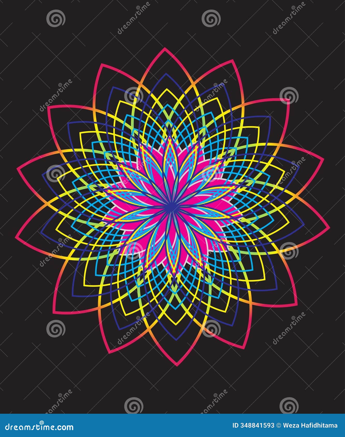 Multicolor Starburst Flower Illustration Stock Illustration ...