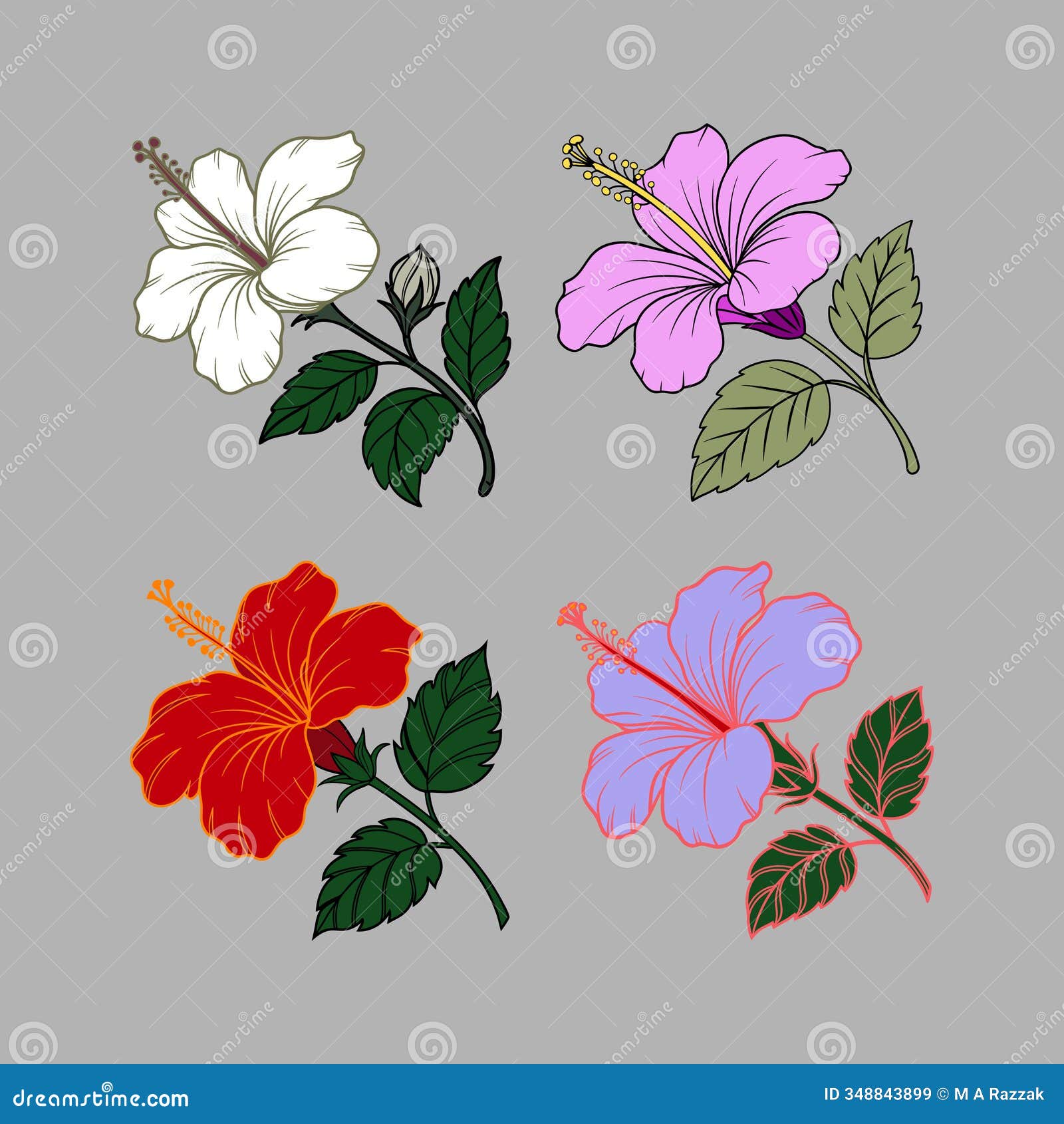 Hibiscus Tea RGB Color Icon For Dark Theme Cartoon Vector ...