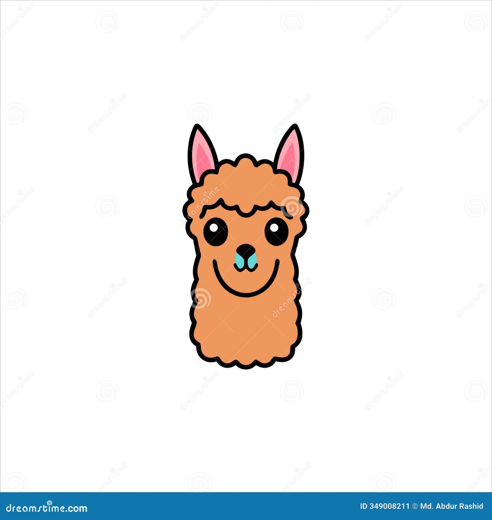 Charming Alpaca Cartoon Head Silhouette for Unique Designs Stock Vector ...