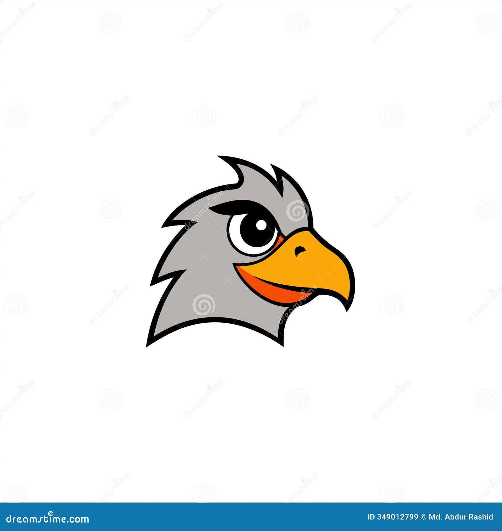 Dynamic Hawk Head Cartoon Illustration in Vector Format Stock Vector ...
