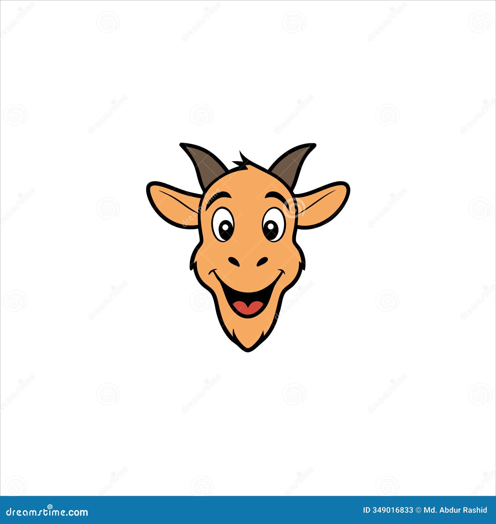 Giggly Goat Head Cartoon Vector Illustration For Logos And Designs ...
