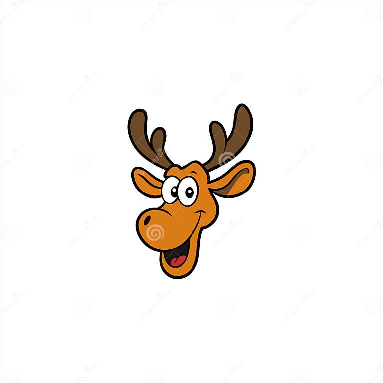 Goofy Moose Head Cartoon Vector Illustration for Logos and Icons Stock ...