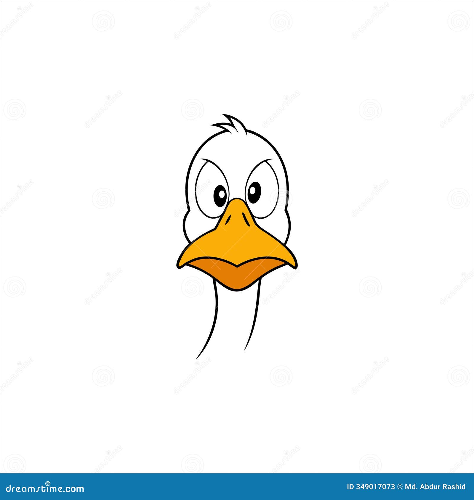 Grumpy Goose Cartoon Head Vector for Icons and Illustrations Stock ...
