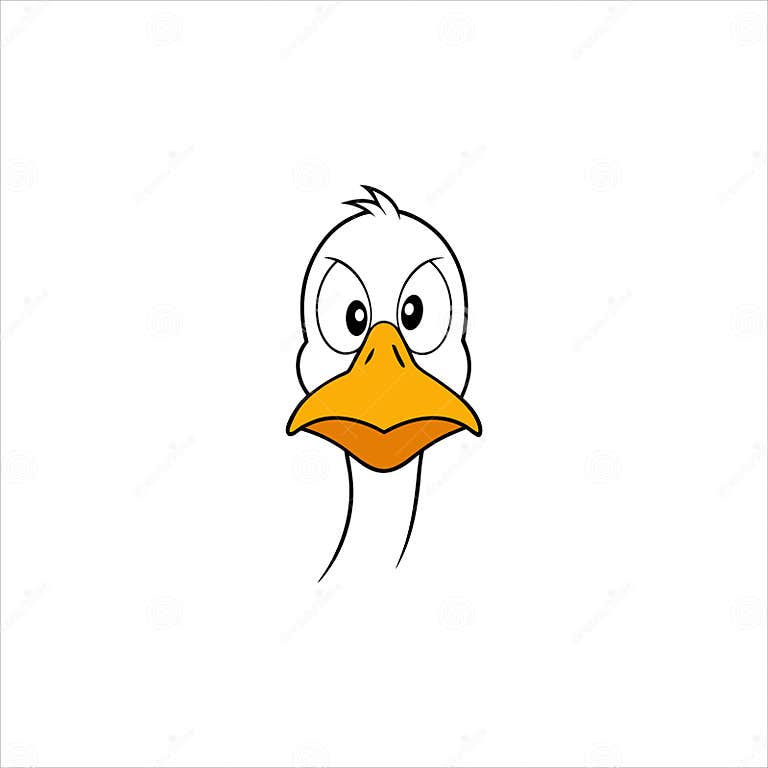 Grumpy Goose Cartoon Head Vector for Icons and Illustrations Stock ...