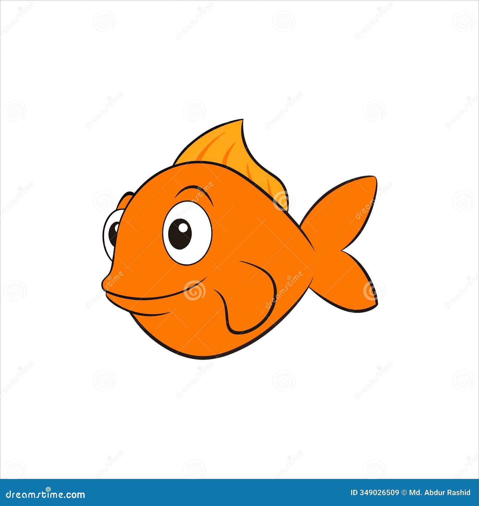 Glowing Goldfish Head Cartoon Vector Illustration For Logos And Designs ...