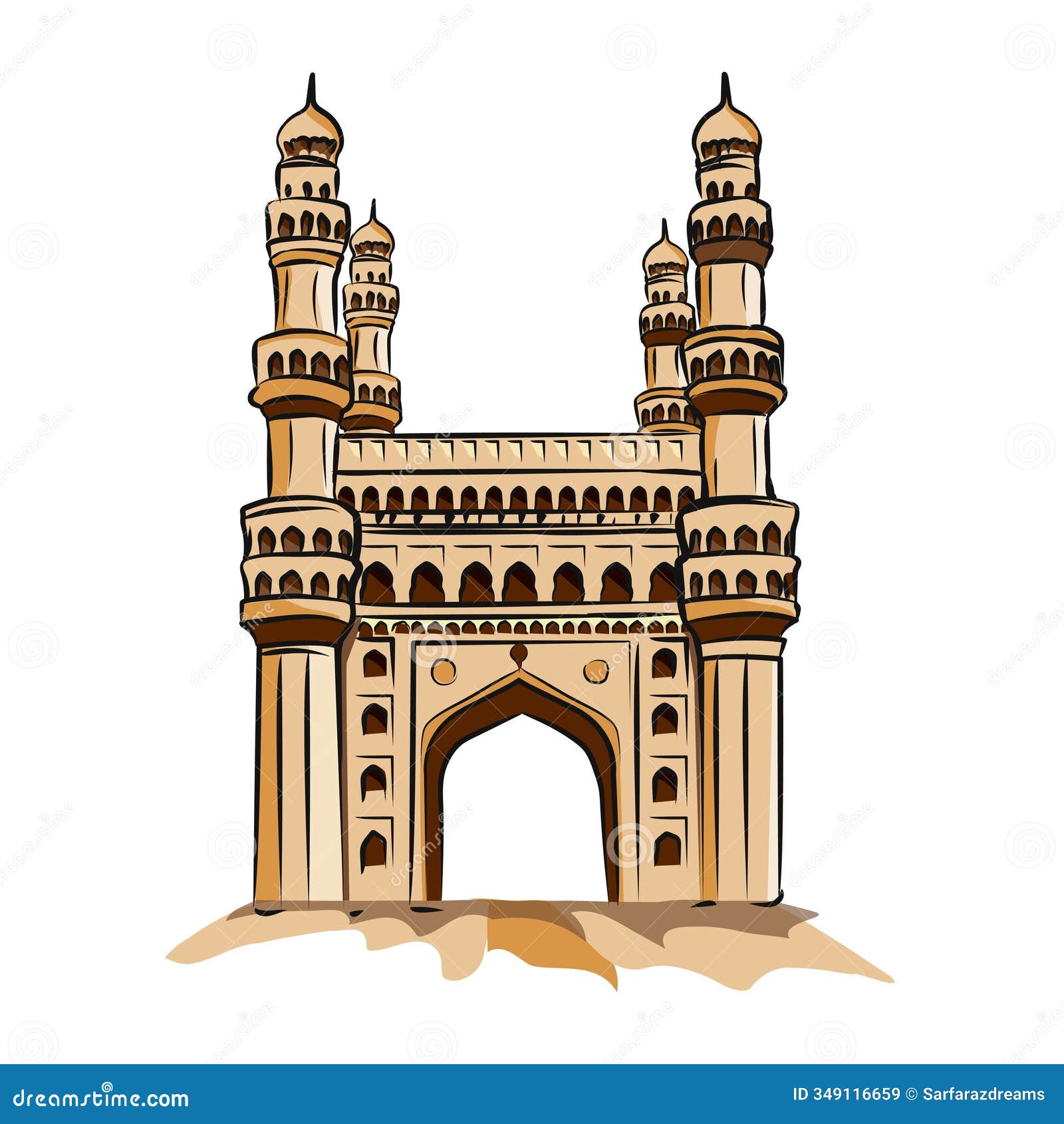 Illustration of Charminar Monument in Hyderabad, India Stock ...