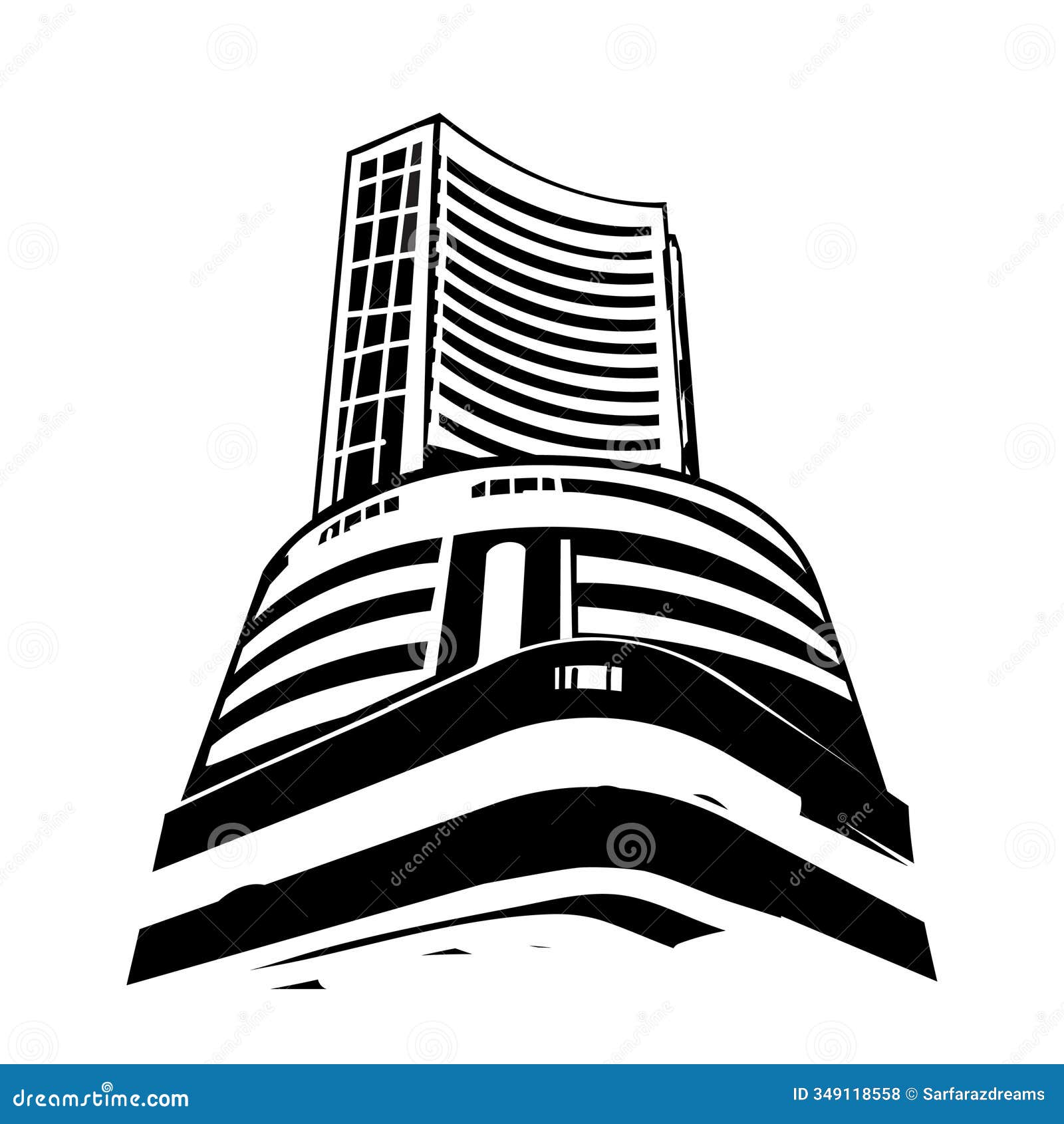 Bombay Stock Exchange Mumbai Illustration Icon. BSE Building Icon ...