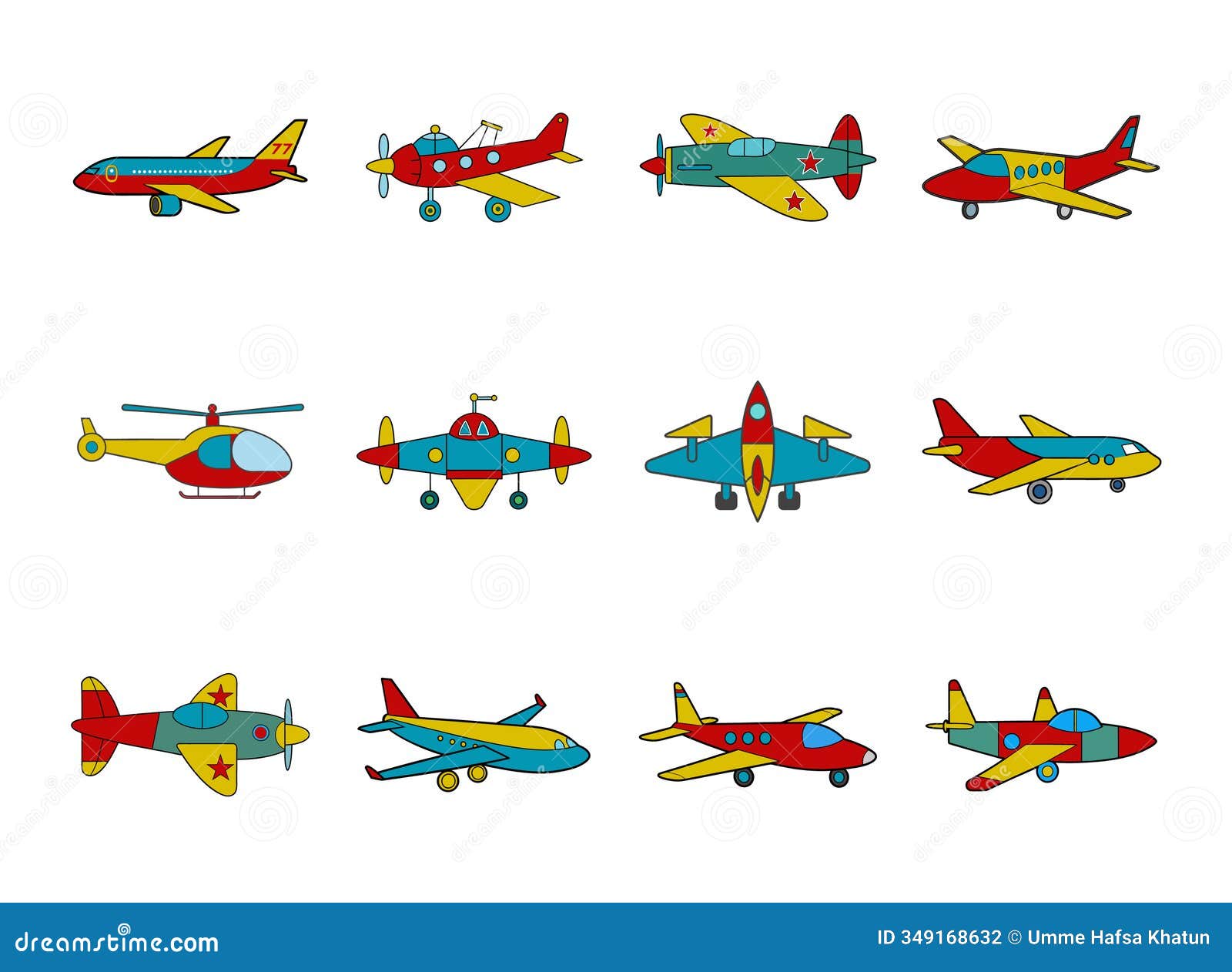 Bombers Cartoon Vector With Funny Pilot | CartoonDealer.com #110536092