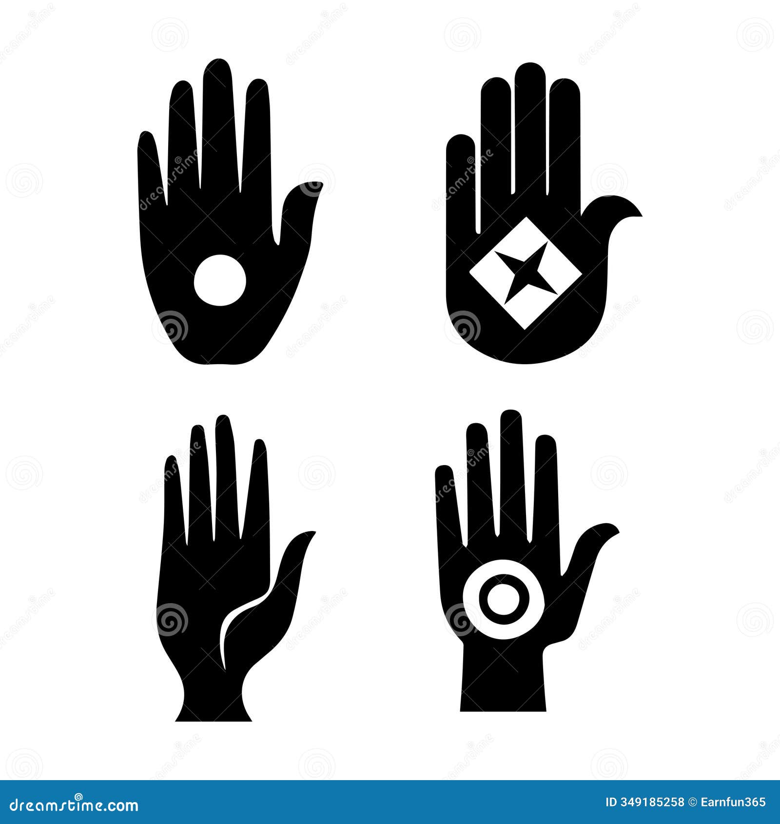A Set of Unique Hand Vector Silhouette Image Stock Vector ...