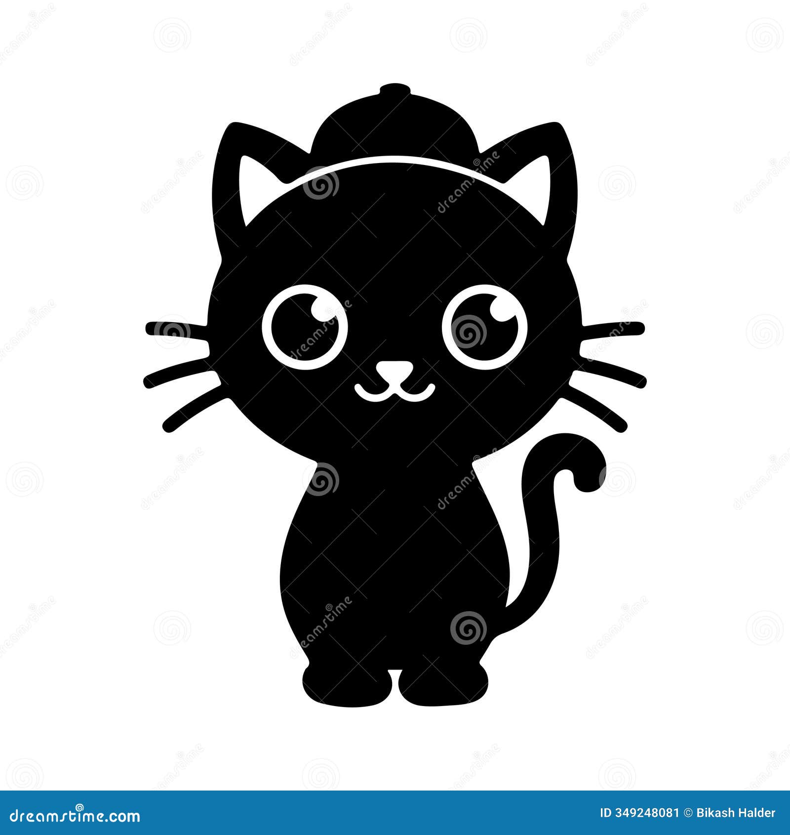 Simple Cat Icon Silhouette Vector Art Stock Vector - Illustration of ...