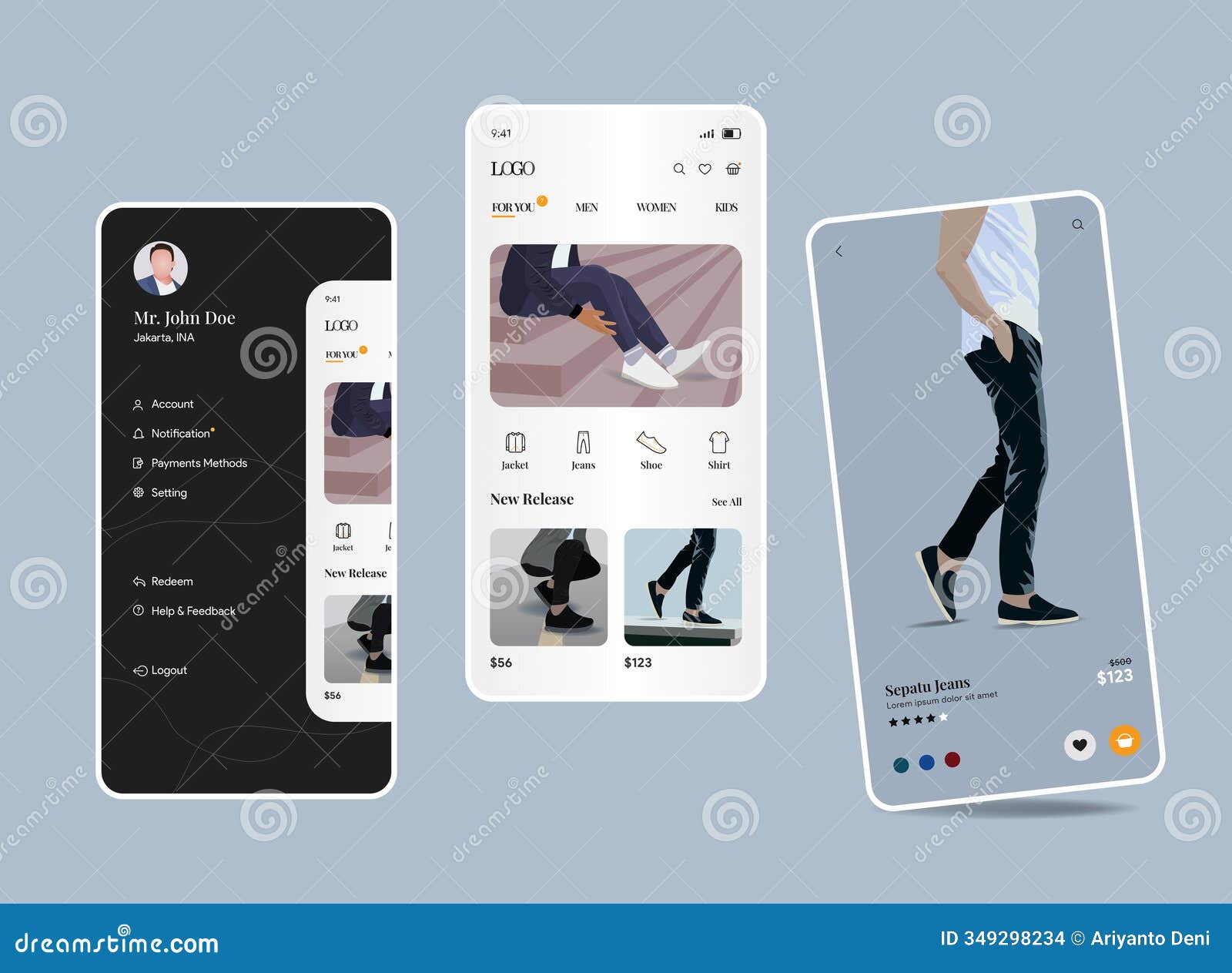 User Interface for Online Shops Stock Vector - Illustration of ...