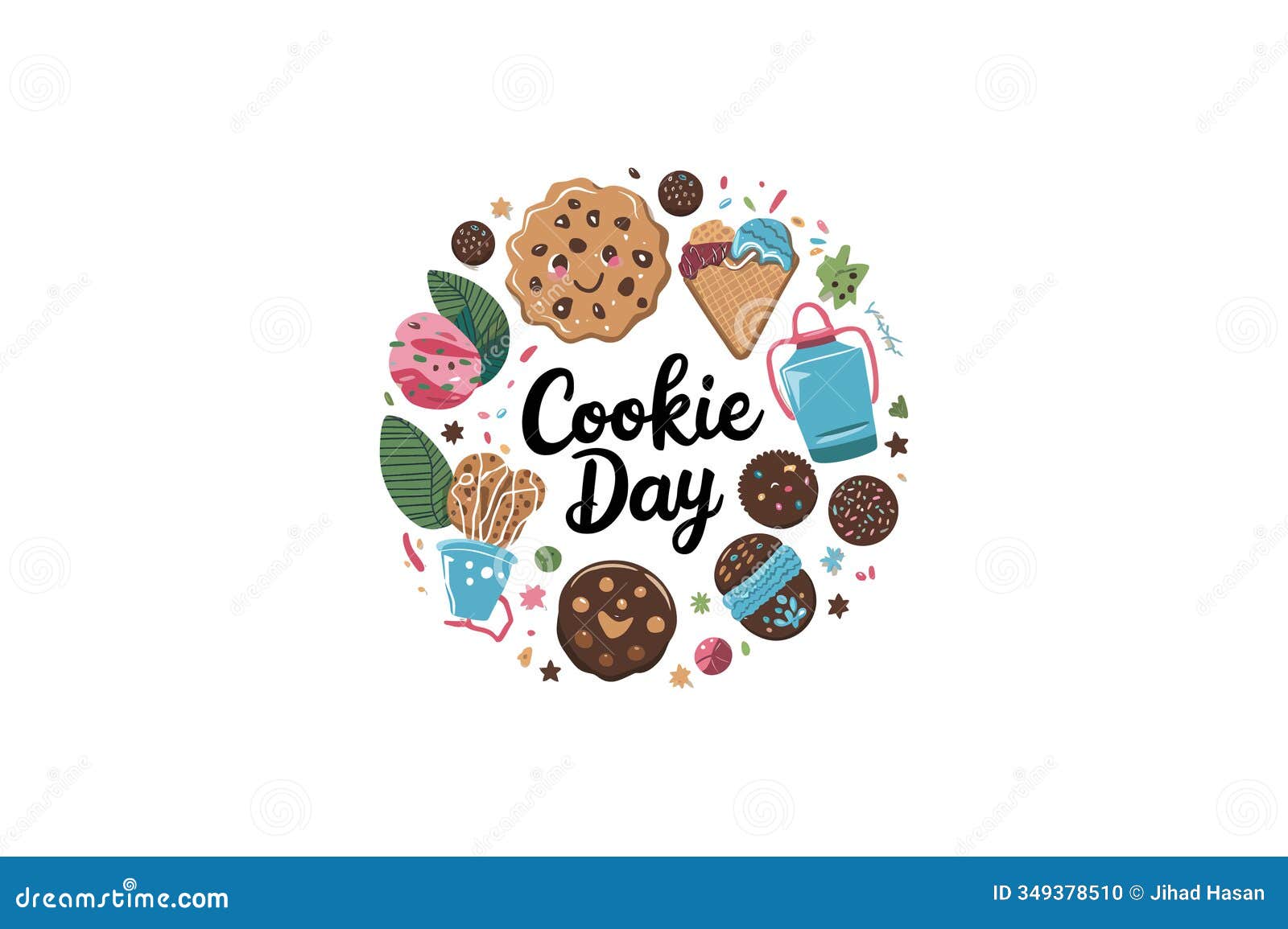 Cookie Day Silhouette Vector Illustration Stock Vector - Illustration ...