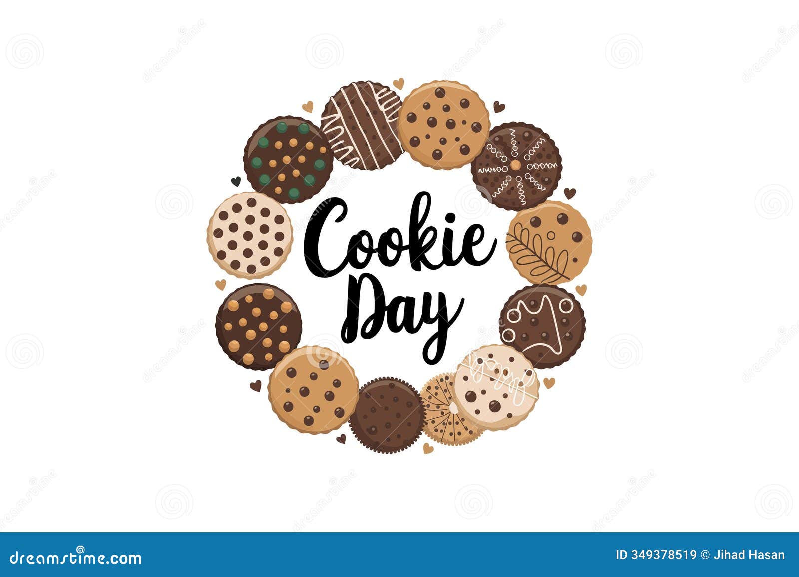 Cookie Day Silhouette Vector Illustration Stock Vector - Illustration ...