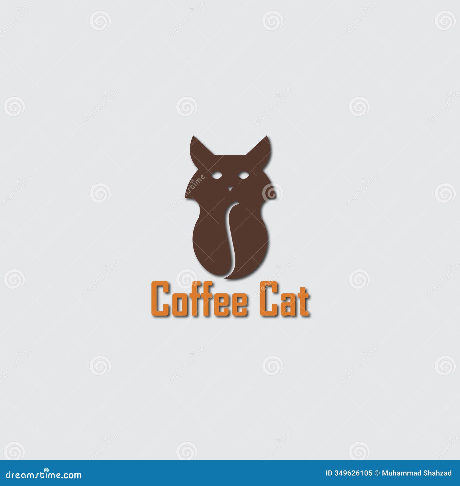 Coffee Cat Logo Design in Vector Template Stock Vector - Illustration ...