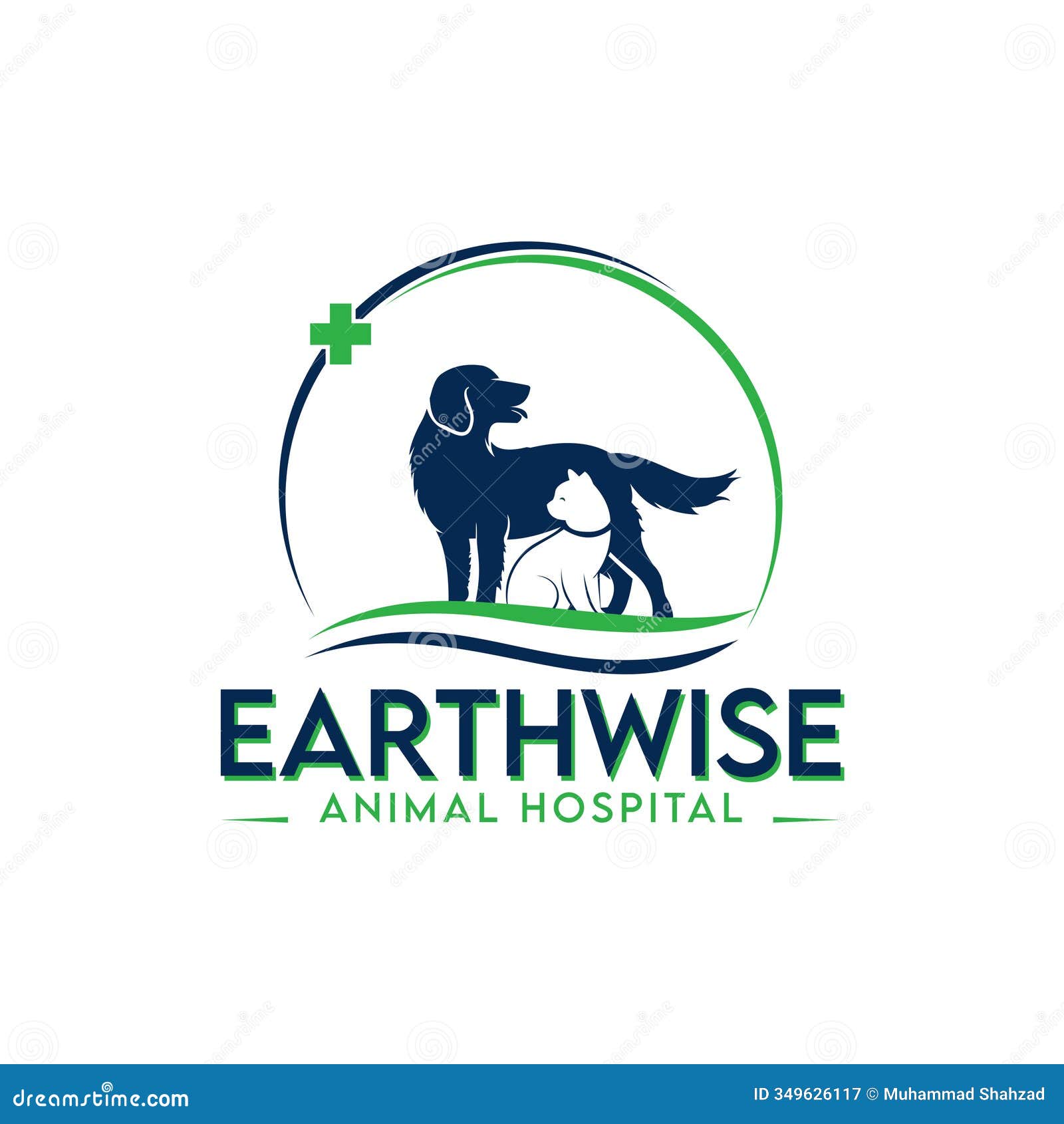 Earthwise Animal Hospital Logo Design in Vector Stock Vector ...