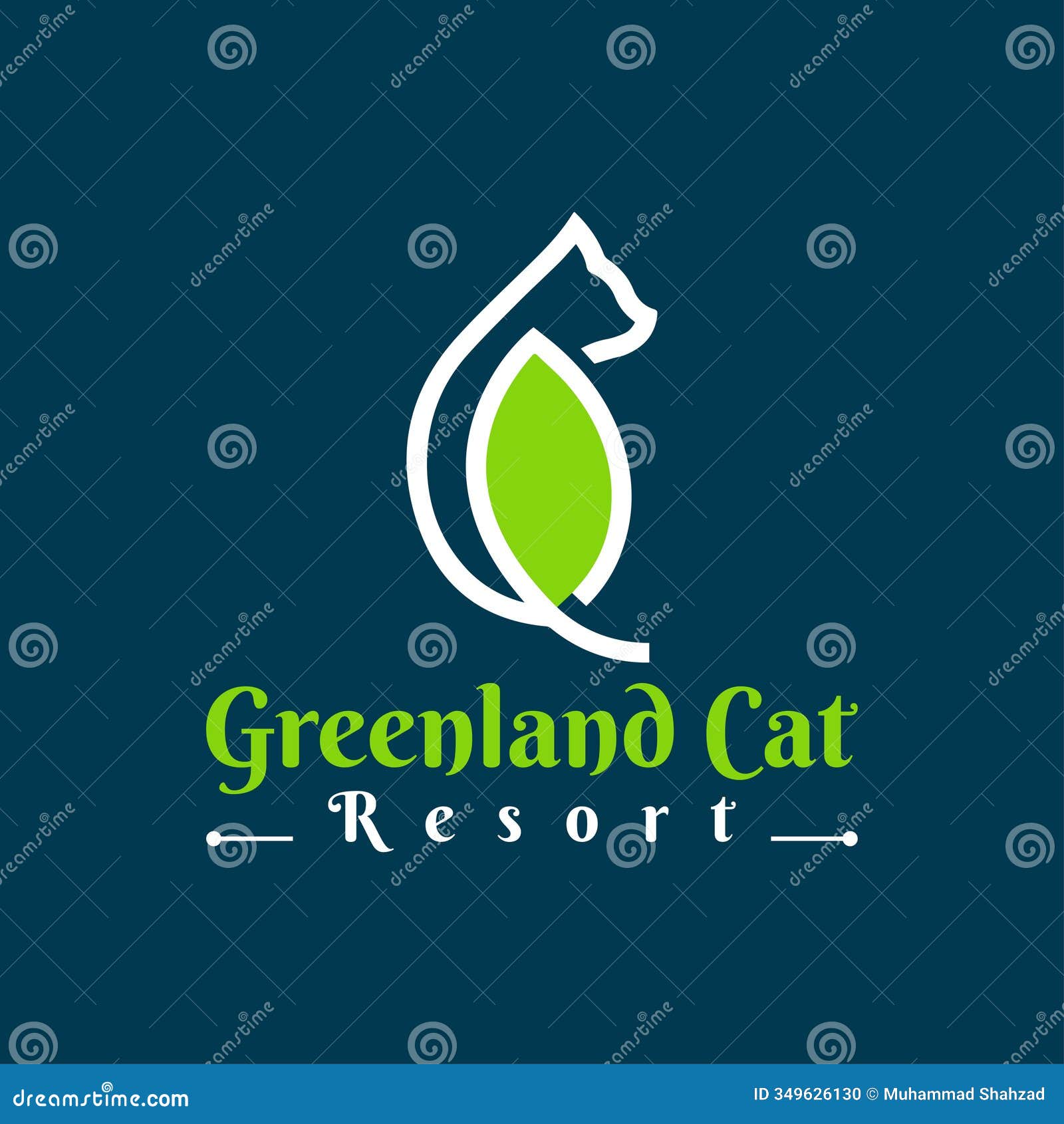 Greenland Cat Logo Design in Vector Stock Vector - Illustration of ...