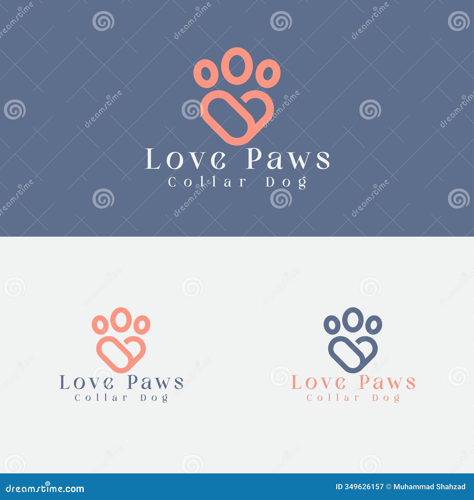 Love Paws Logo Design in Vector Stock Vector - Illustration of brand, design: 349626157