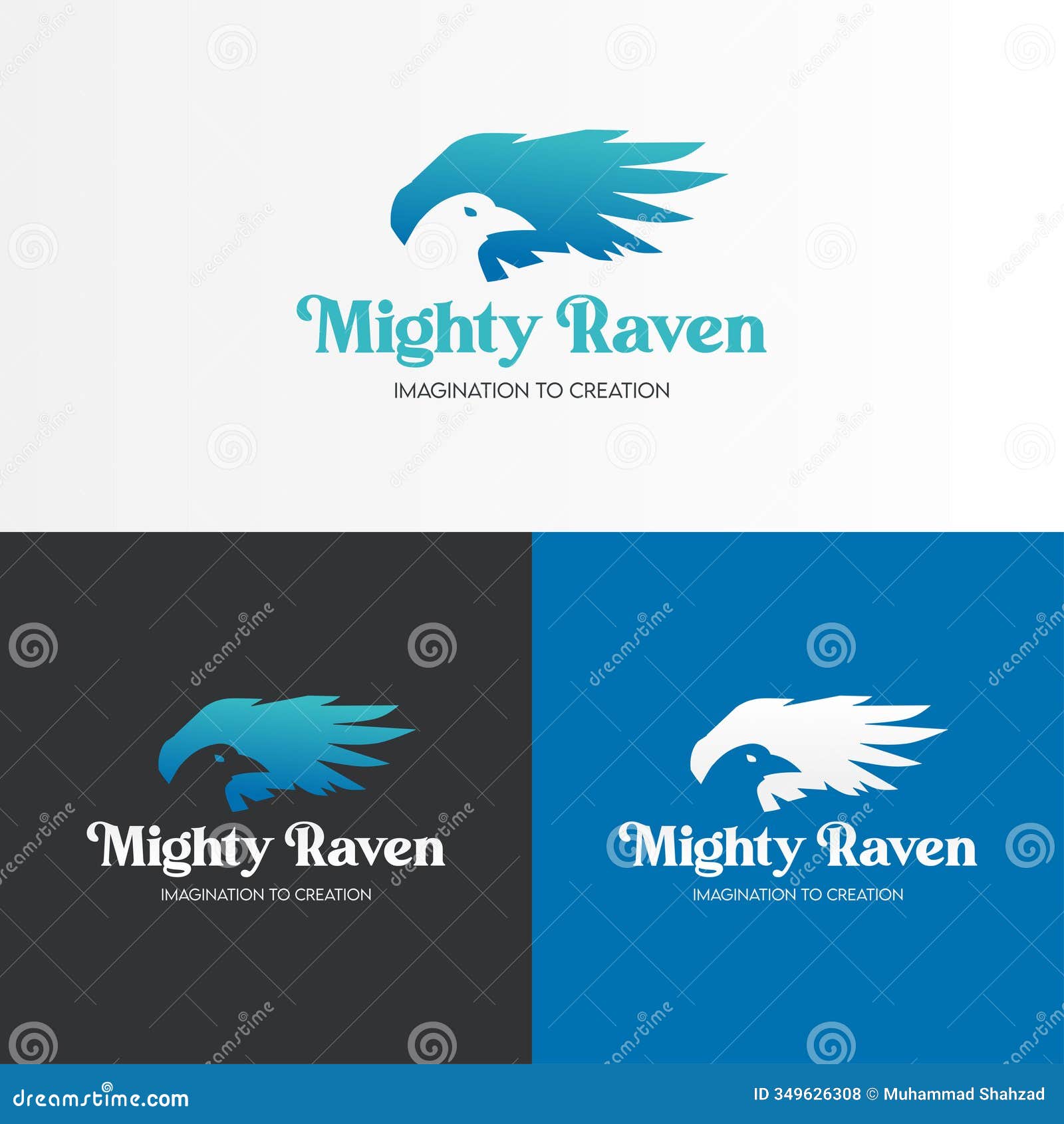 Mighty Raven Elegant Logo Design Concept Stock Illustration ...