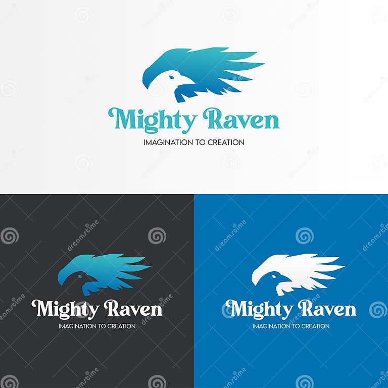 Mighty Raven Elegant Logo Design Concept Stock Illustration ...