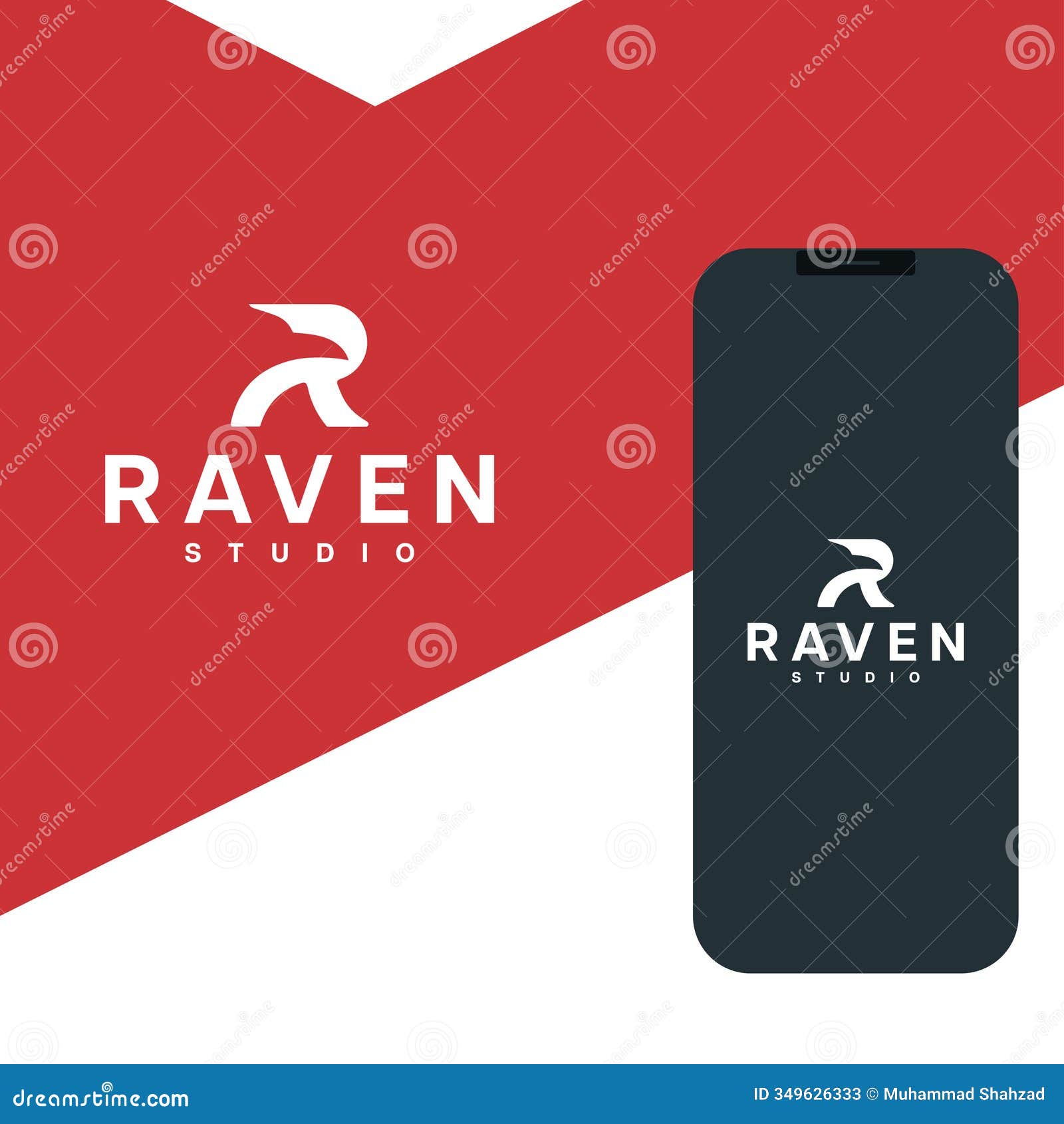Raven Studio Business Logo Idea Concept in Vector Stock Illustration ...