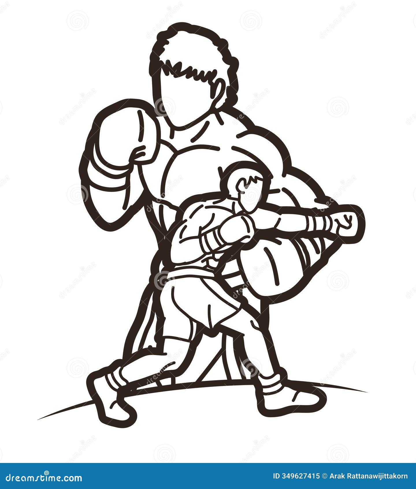 Boxing Sport Boxer Fighting Mix Action Cartoon Graphic Vector Stock ...