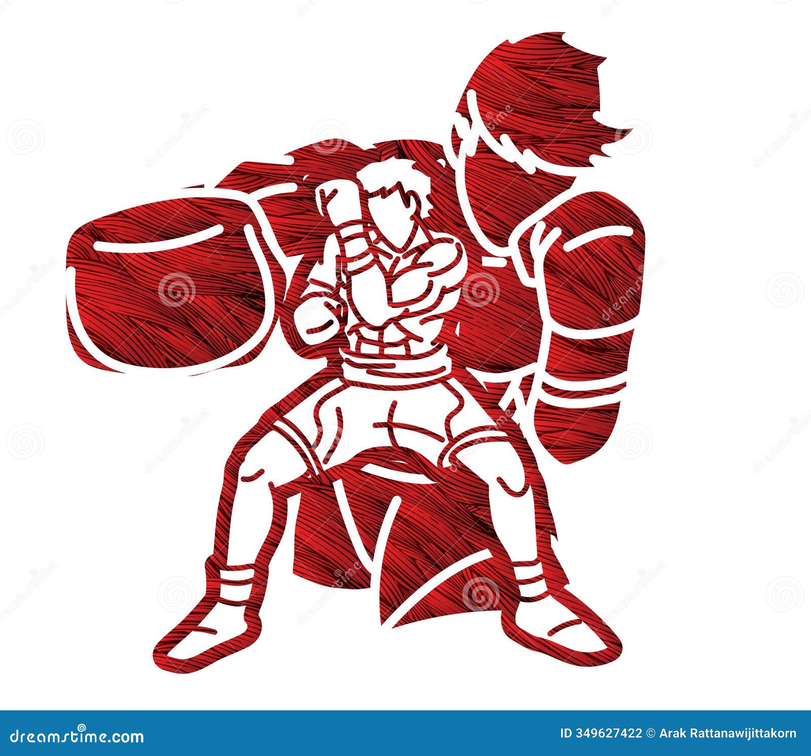 Boxing Sport Boxer Fighting Mix Action Cartoon Graphic Vector Stock ...