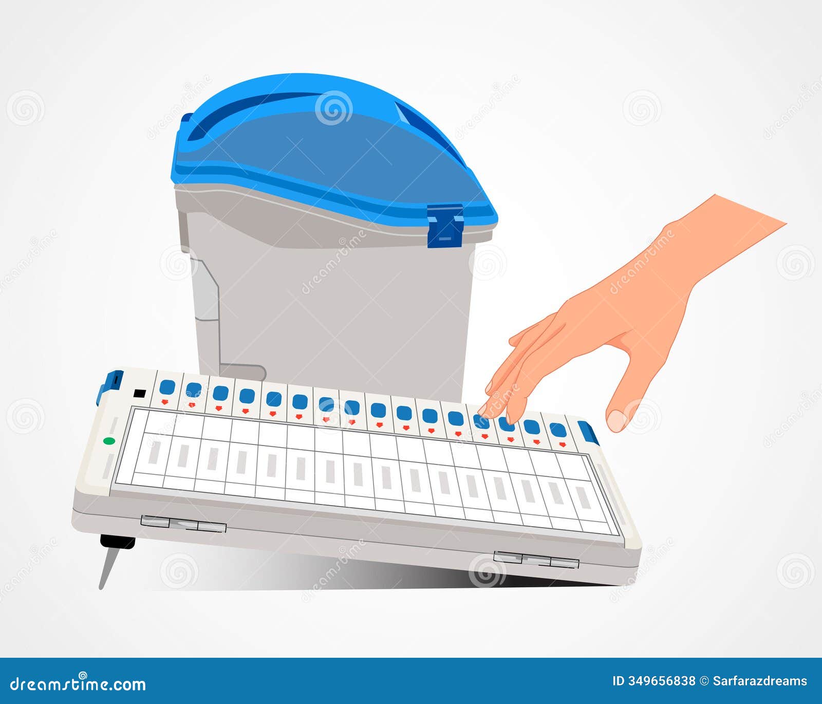 Man Casting Vote on EVM Machine Stock Illustration - Illustration of ...