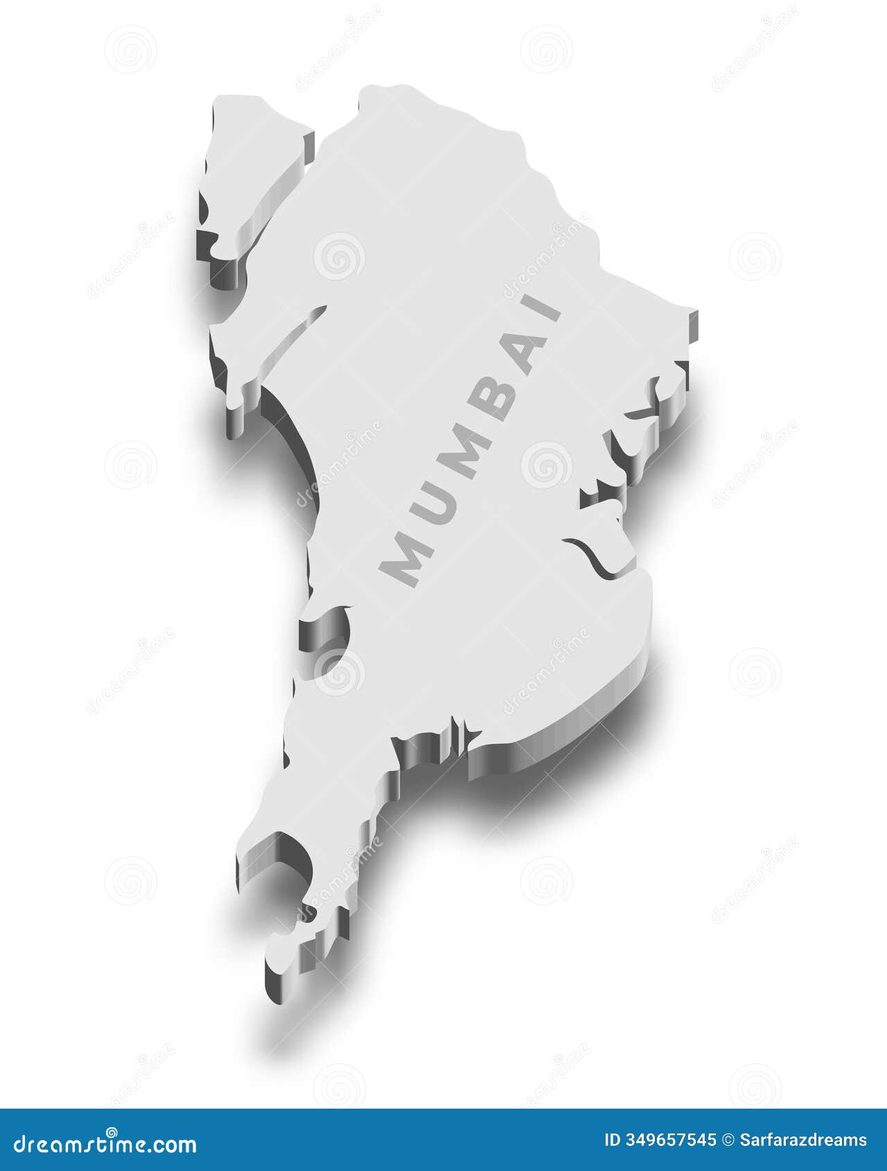 3d Isometric Mumbai Map, City of India Vector Illustration Stock ...