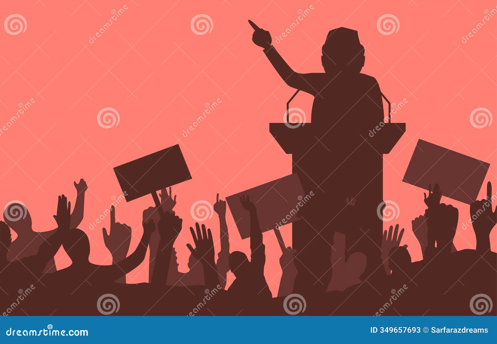 Indian Politician Delivering Speed during Election Period Vector ...