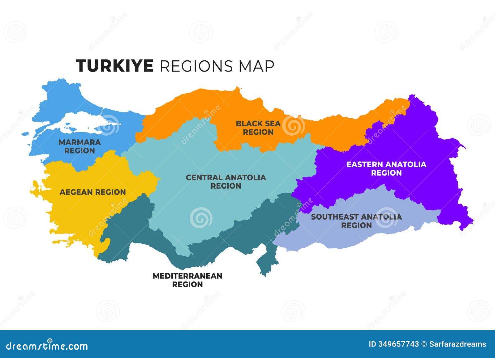 3D Isometric Map of Turkey Regions - Modern and Detailed Design Stock ...