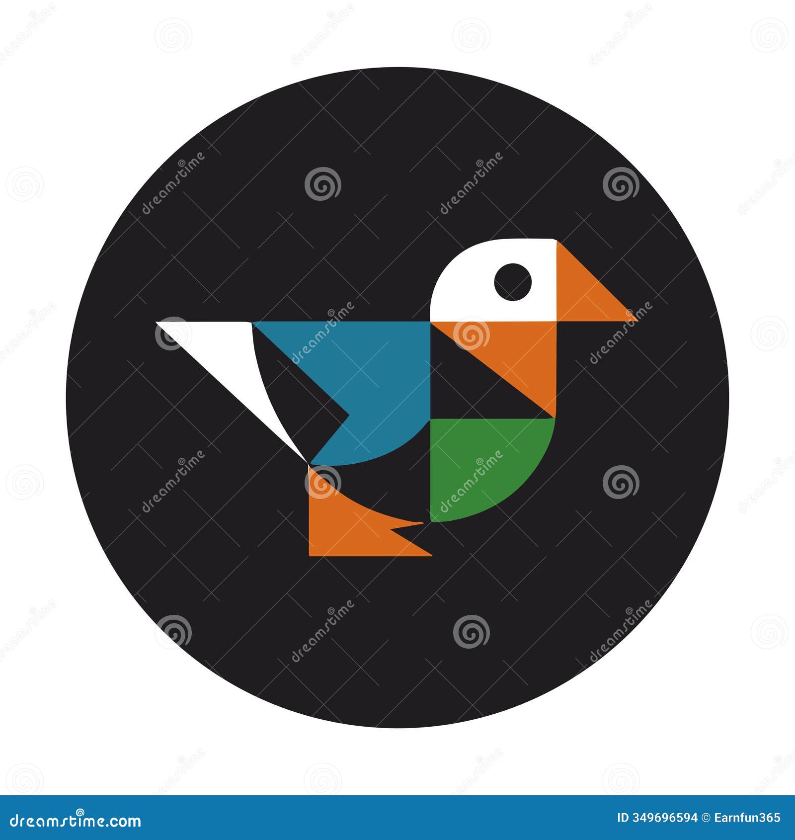 A Sleek Round Bird Logo Silhouette Vector Image Stock Vector ...
