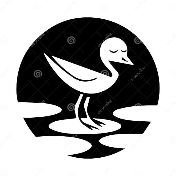 A Unique Round or Circular Bird Logo Vector Silhouette Style Stock ...