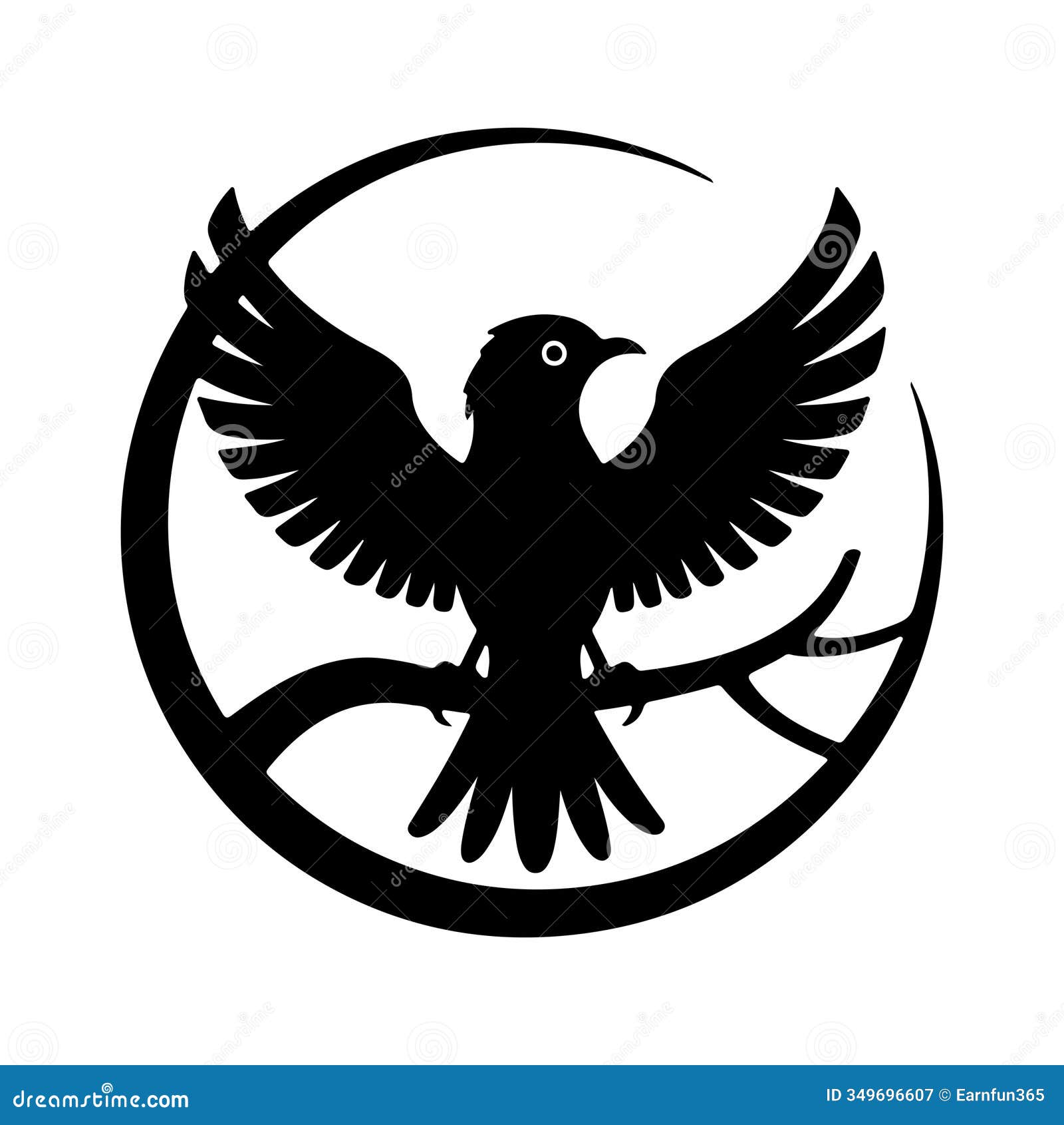 A Sleek Round Bird Logo Silhouette Vector Image with Smooth Lines and ...