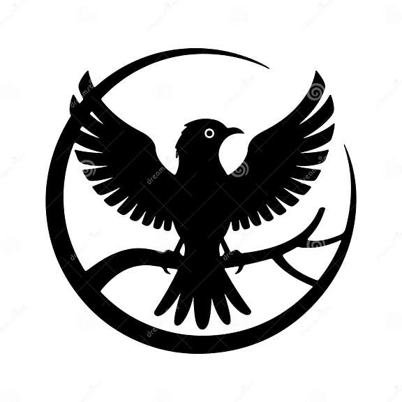 A Sleek Round Bird Logo Silhouette Vector Image with Smooth Lines and ...