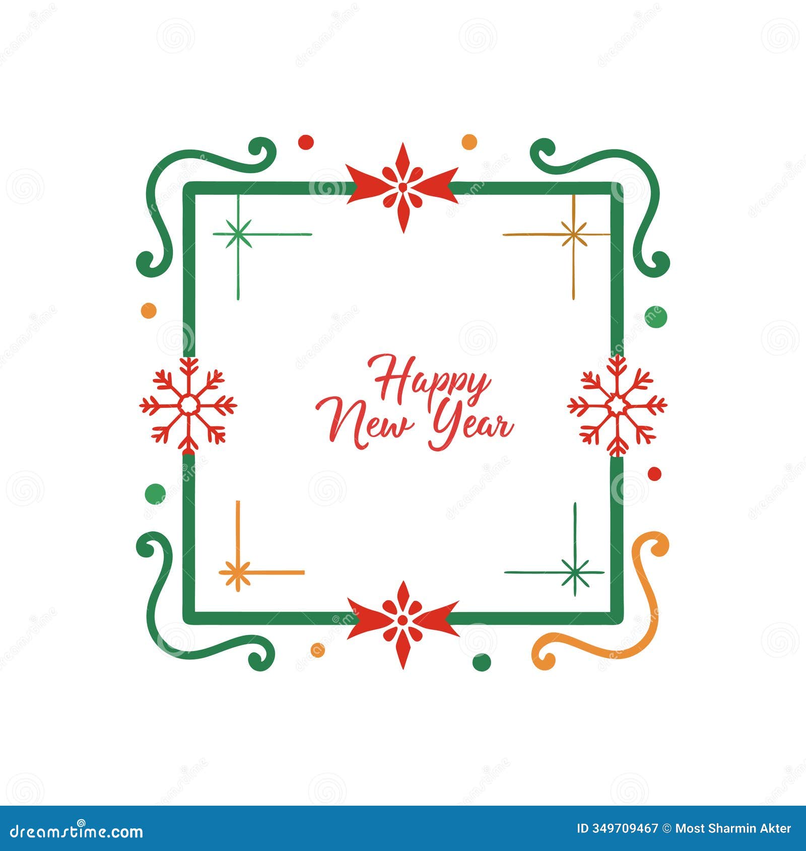 Festive Happy New Year Border Vector Design. Stock Vector ...